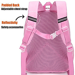 HawLander Preschool Backpack for Toddler Girls, Kids School Bag, Ages 3 to 7 years old, Small, Pink