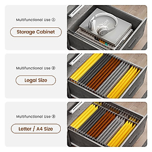 SEDETA L Shaped Office Desk, 66" Home Office Desk with File Drawer & Power Outlet, Gaming Desk with Led Lights, Corner Computer Desk with Monitor Shelf, Printer Storage Shelves, Two Person Desk, Grey