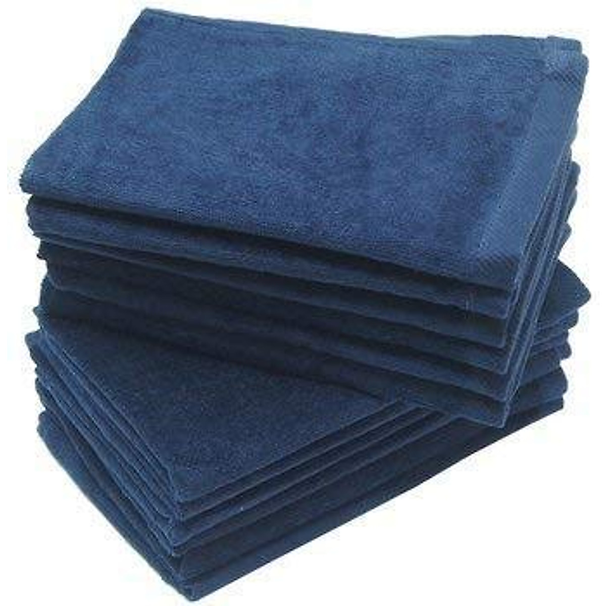 3-Pack Terry Fingertip Hand Towels 100% Cotton, 11"x18", Hemmed Fingertip Towel, Soft and High Absorbent (3, Navy)