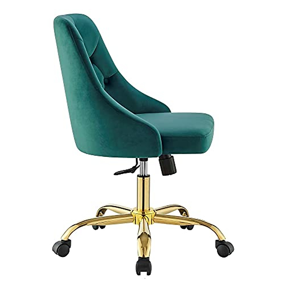 Modway Distinct Tufted Swivel Performance Velvet Office Chair, Gold Teal 20.5 x 23 x 32