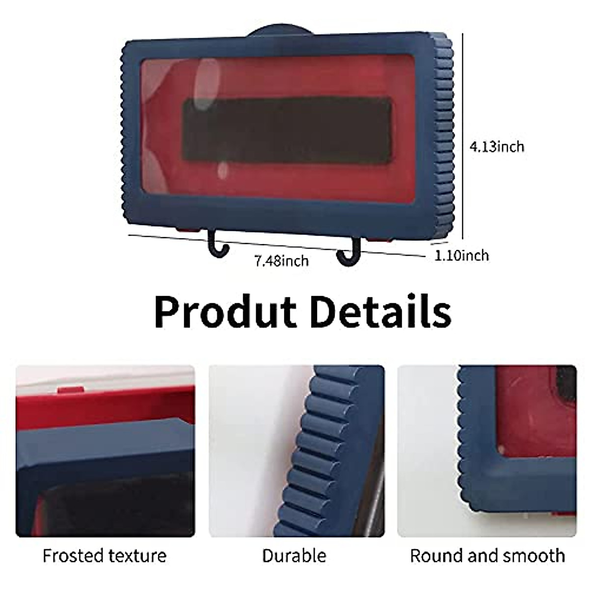 Keipc Shower Phone Holder Waterproof, HD Anti-Fog Phone Holder for Shower Wall Kitchen Mirrow, Touch Screen Phone Shower Holder Under 6.8 Inch (Dark Blue)