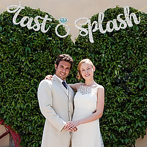 Last Splash Banner, Bride Shower Party Supplies, Engagement, Wedding Bachelorette Party Decorations - Silver Glitter