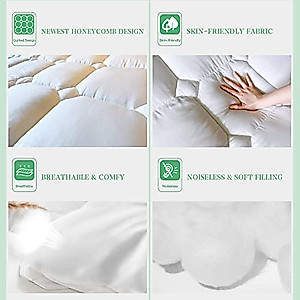 UNILIBRA Twin XL Size Bamboo Mattress Pad Cooling, Quilted Fitted Mattress Protector Pillow Top Extra Long Mattress Cover with Deep Pocket Up to 19 Inches, Ultra Soft Filling Mattress Pad