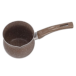 BTSEURY Anti Stick Milk Pan, Lightweight Mini Milk Coffee Pot Sauce Pan Aluminium Alloy for Coffee Butter Chocolate Heating (10cm)