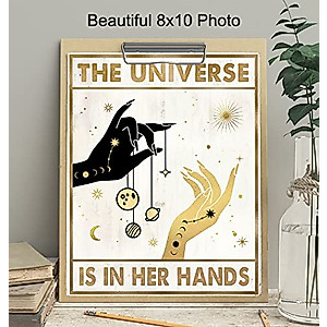 Boho-chic Witchy Wall Art & Decor - Celestial Boho Wall Decor - Pagan Wall Decor - Hippie Room Decor - Wicca Witch Witchcraft Poster print - Wiccan Altar Supplies - Black magic Home Decor UNFRAMED