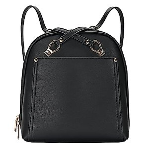 MMS Brands Miztique The Daisy Convertible Backpack Purse for Women, Soft Vegan Leather Crossbody Bag -Black