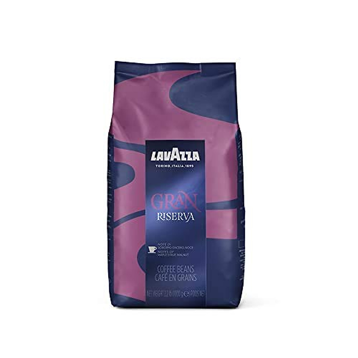 Lavazza Gran Riserva and Super Crema Whole Bean Coffee Blends, Dark and Light-Medium Espresso Roasts, 2.2-Pound Bags (2 items)