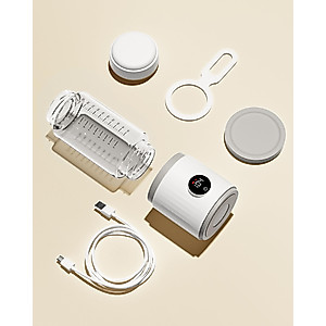 MUTIGOM Portable Bottle Warmer, Fast Baby Bottle Warmer Milk Warmer with 11OZ Bottle, Rechargeable Travel Bottle Warmer for Most Bottles, Water Warmer for Baby Formula Breastmilk