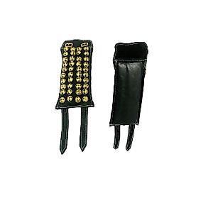 Ghungroo dancing bells ghunghroo bells ankle bells Black leather pad pair Four Line Ghungroo (40+40) Dance Accessories Kathak (16 NO.) musical anklet for Bharatnatyam classical Indian dancers