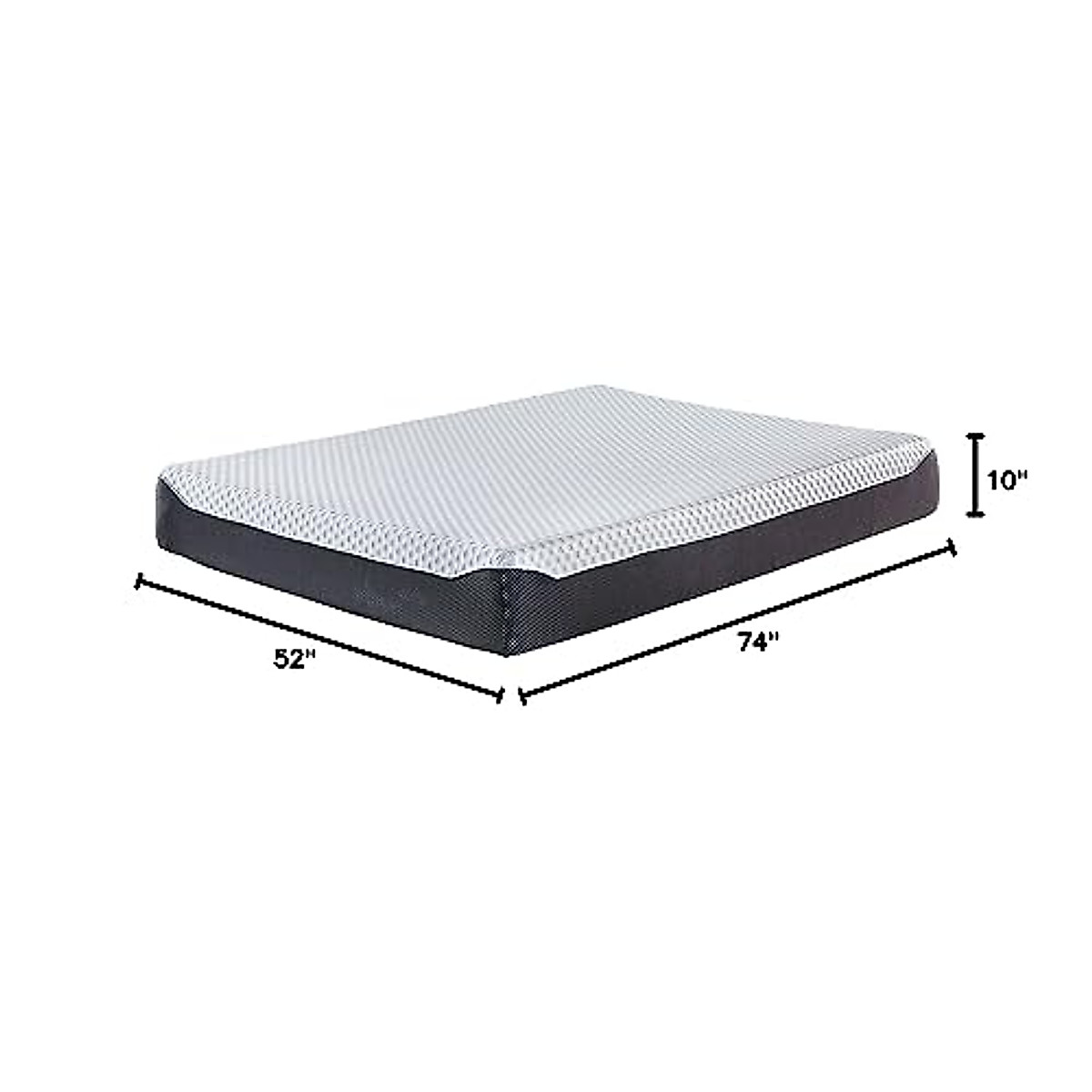 Signature Design by Ashley Full Size Chime Elite 10 Inch Plush Green Tea & Charcoal Gel Memory Foam Mattress with Micro Cool Cover, Full Size