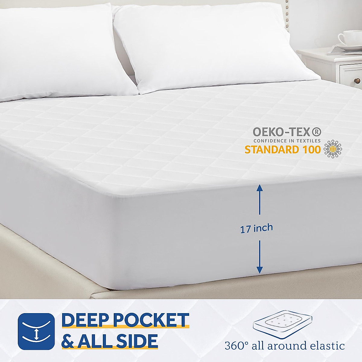 Sealy 3M Scotchgard Heated Mattress Pad | Quilted Cotton Electric Bed Warmer with 10 Heat Setting Controller | 1-12 Hours Auto Shut Off | 15" Deep All Around Elastic Pocket, Full