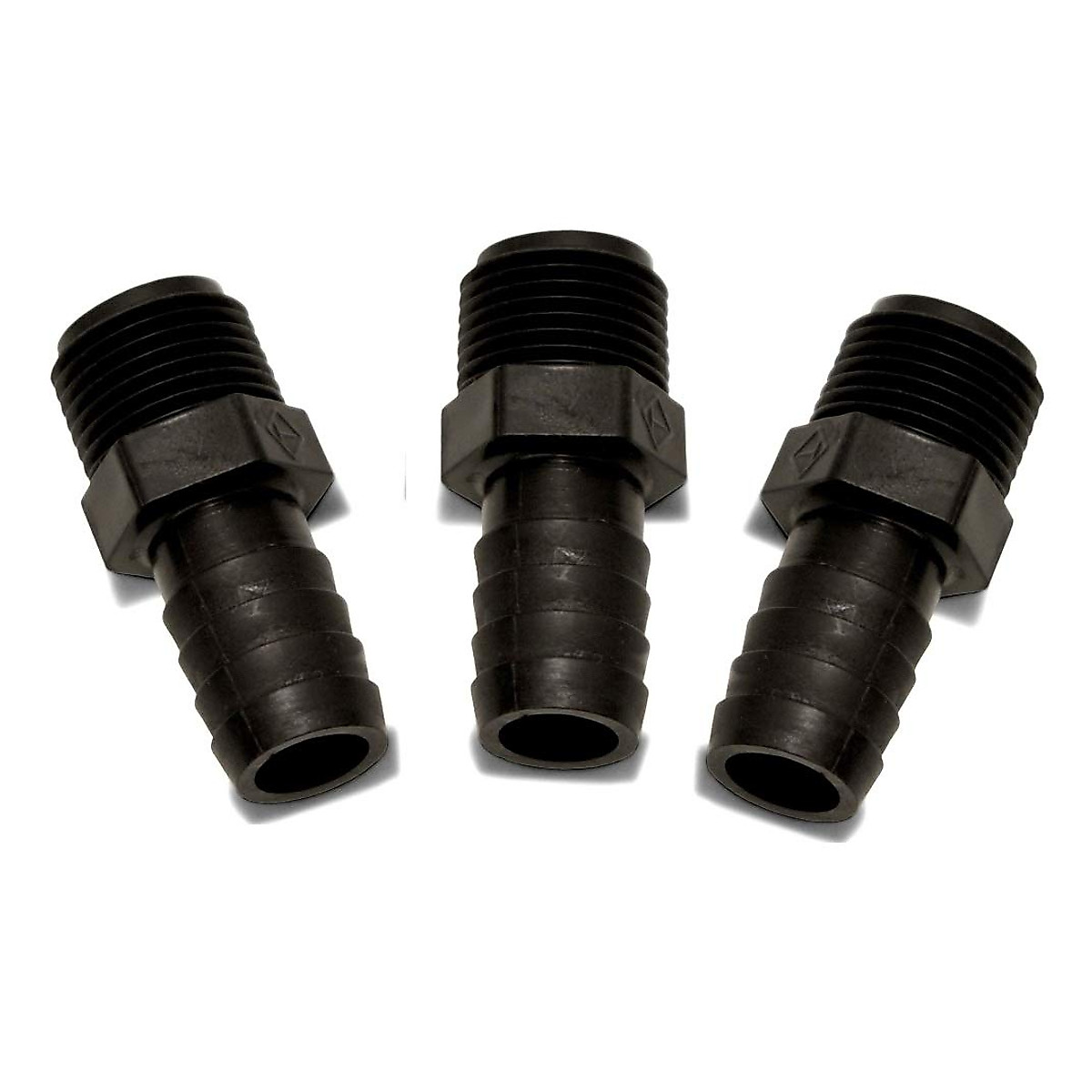 3/8" MPT x 1/2" Barb, Straight Coupler - RV Freshwater Tanks Fitting (3)