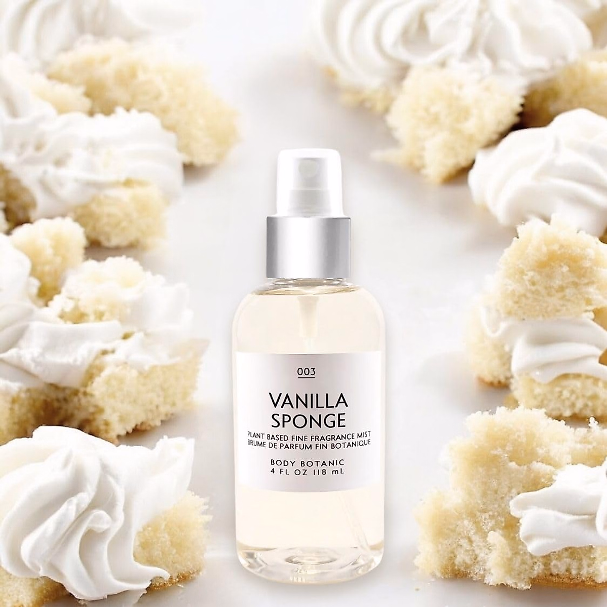 Vanilla Cake Fine Fragrance Mist by Body Botanic 4 Fl Oz 118 mL ~ the Decadent Scent of Fresh Baked Buttery Vanilla Sponge Cake with Buttercream Frosting and Whipped Cream