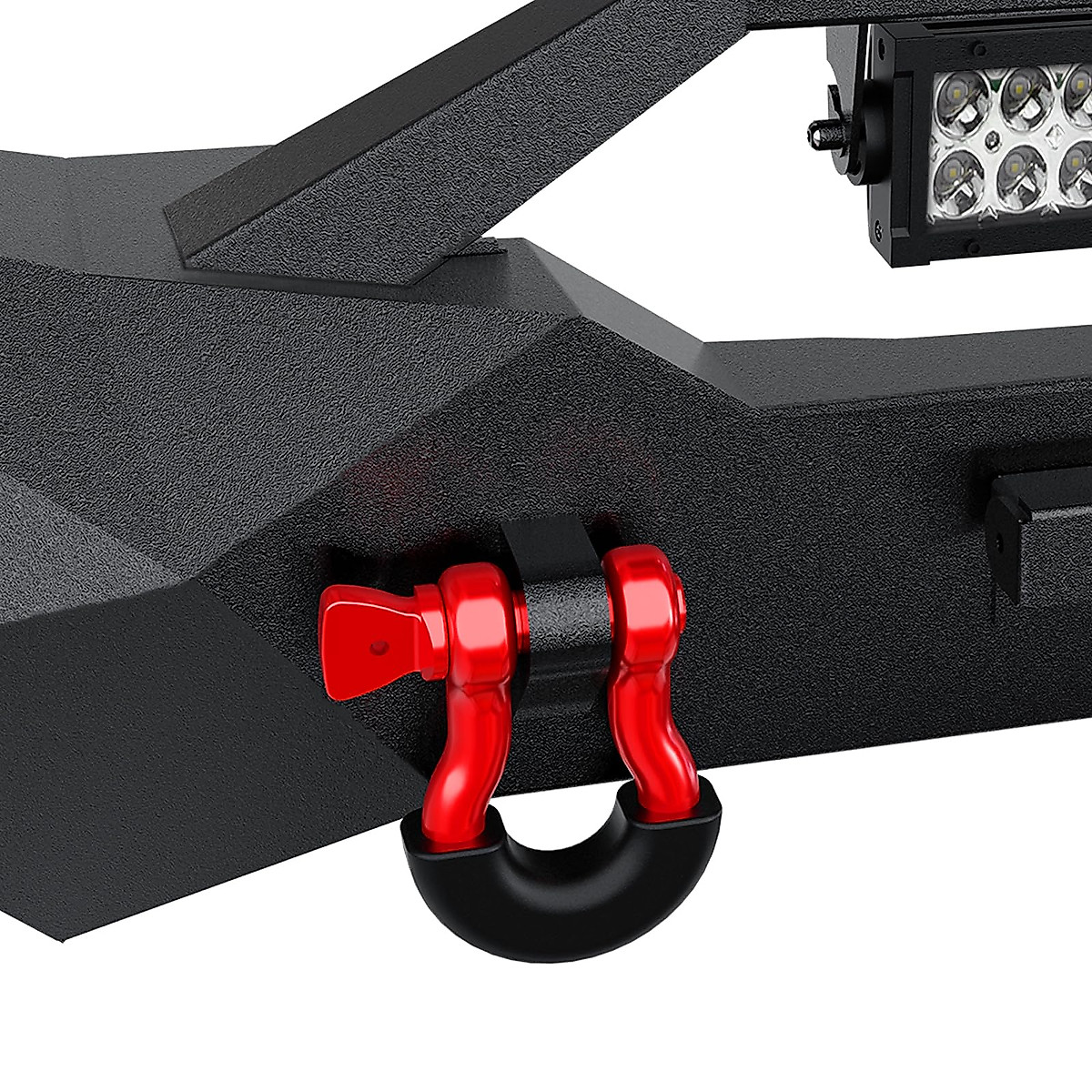 OBNAUX Front & Rear Bumpers w/Tire Carrier for 2007-2018 Jeep Wrangler JK JKU Unlimited w/Winch Plate, License Plate Bracket, Paintable Armor, OE Fog Light Holes, Hitch Receiver & D-rings