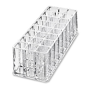 byAlegory Acrylic Rollerball Perfume Organizer Beauty Scent Holder 24 Space Organization Container Storage For Tall Scented Oils - Clear