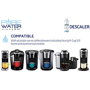 Descaler & Cleaner (12 Uses) - MADE IN USA - Descaling Solution for Keurig Brewers, Nespresso, Delonghi, Breville & All Coffee Makers & Espresso Machines