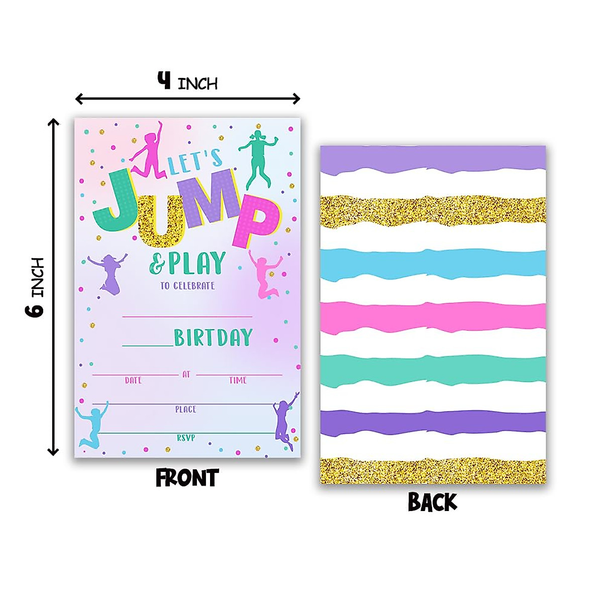 Grace Yonks Jump Birthday invitation, Jump Party invite, Jump Birthday, 20 Invitations and Envelopes, Birthday party Invitations, Birthday Party Supplies.(074)