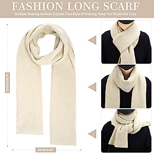 Womens Winter Warm Knit Beanie Hat Touchscreen Gloves Long Neck Scarf Set with Fleece Lined Skull Caps Gifts for Women Men