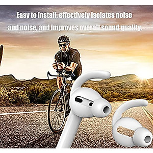 2 Pairs AirPods Ear Hooks Accessories Compatible with AirPods 2 & AirPods 1 or EarPods Headphones,Airpod Tips Anti-Slip Ear Hooks Silicone (1Black+1White)