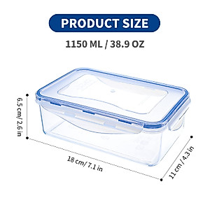 KIGI [2 PACK] 38.9 OZ Food Storage Containers with Lids Rectangular Leak-Proof Bento Box Airtight Meal Prep Containers,BPA FREE,Microwave Safe