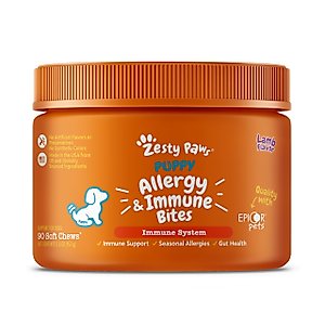 Zesty Paws Dog Allergy Relief - Anti Itch Supplement - Omega 3 Probiotics for Dogs - Digestive Health - Soft Chews for Skin & Seasonal Allergies - with Epicor Pets - Puppy - Lamb - 90 Count