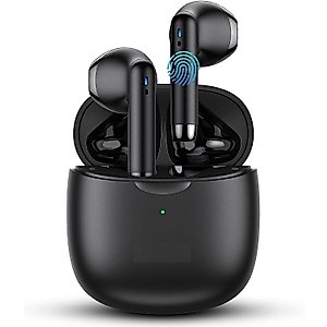 SGNICS for Wiko Voix in-Ear Earphones Headset with Mic and Touch Control TWS Wireless Bluetooth 5.0 Earbuds with Charging Case - Black