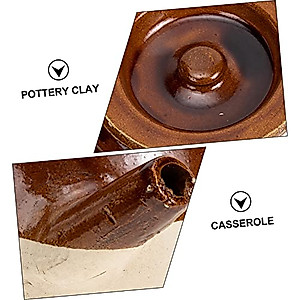 UPKOCH Old Fashioned Medicine Pot Korean Clay Pot Braising Pan with Lid Water Kettle Stovetop Medicines Kettle Ceramic Soup Pot Stovetop Tea Pots Medicine Cooker Pottery Clay Casserole