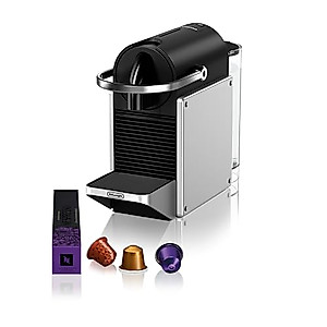 De'Longhi Nespresso Pixie EN127.S, Fully Automatic Coffee Machine, One-Button Coffee Machine with Multi-Function, Welcome Set Included, Compact Design, 19 Bar Pressure, 1260W, Silver
