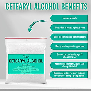 Artekas Innovation - Cetearyl Alcohol - for Homemade Cosmetics, Lipsticks, Body Butter Bars, Hand Lotions, Hair Conditioners, Shampoo – Thickening Agent, Emulsifier, Viscosity Regulator - 7.06 oz