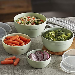 KitchenAid Prep Bowls with Lids, Set of 4, Pistachio,32 oz