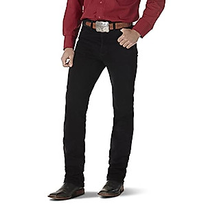 Wrangler mens Cowboy Cut Silver Edition Slim Fit Boot Cut jeans, Black, 38W x 34L US
