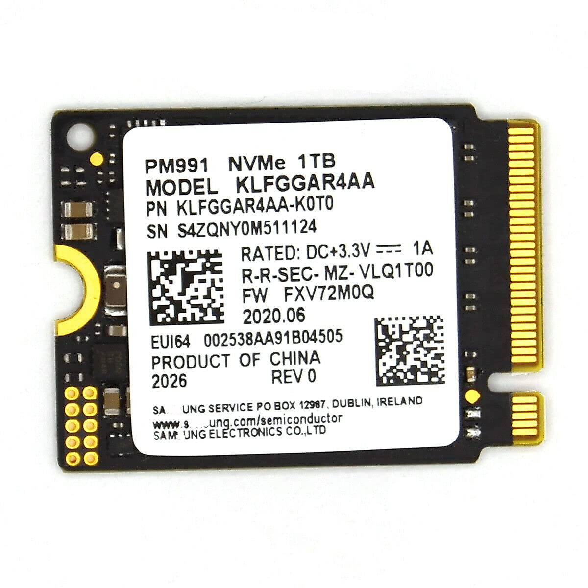 FASHION SPROUT 1TB M2 2230 SSD NVMe PCIe Gen3 x4 PM991 KLFGGAR4AA-K0T0 for Microsoft Surface Pro X 7+ 8 Laptop 3 4