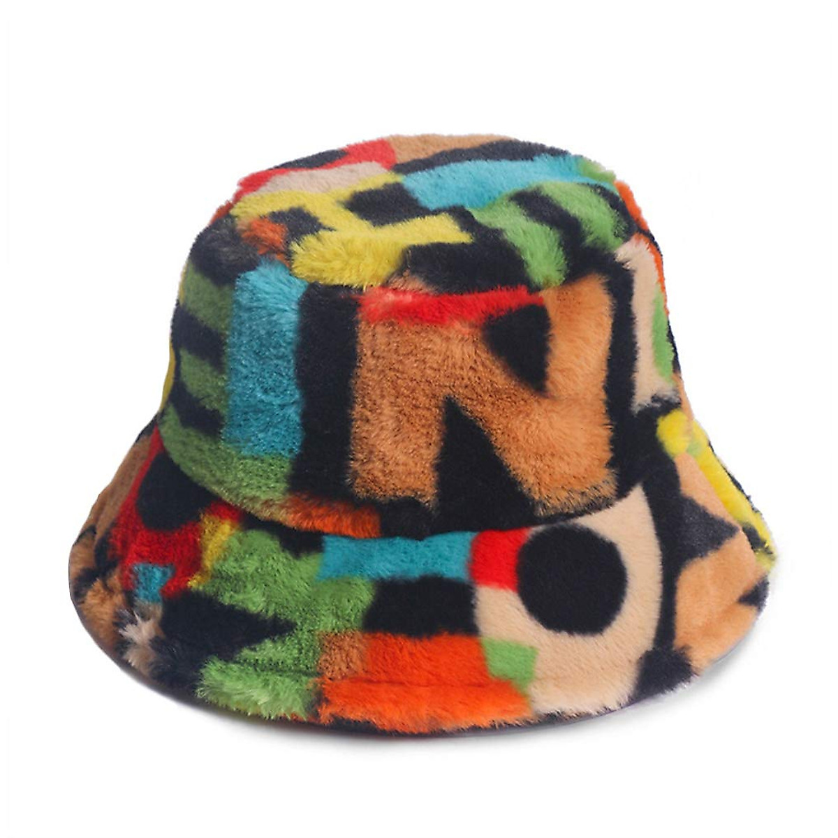 PURFANREE Women's Soft Faux Fur Bucket Hat Fluffy Winter Warmer Fisherman Cap