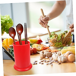 OKUMEYR Kitchen Chopstick Holder Kitchen Utensil Canisters Cutlery Holder Tin Flatware Holder Storage Utensil Drying Rack Chopstick Holder Storage Utensil Holder Plastic Organizer Round