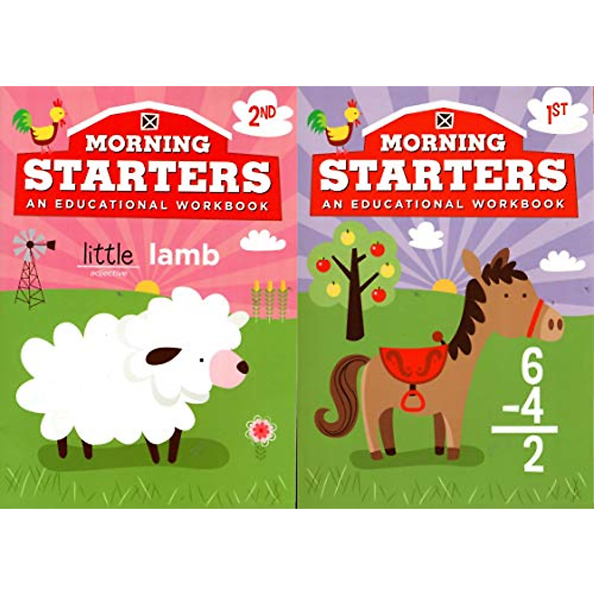 First Grade & Second Grade - Morning Starters Educational Workbooks - Set of 2 Books - v11