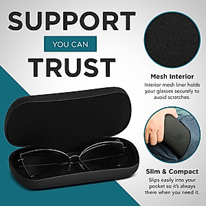 SpecNest SunGlasses Case - Vegan Leather Sunglass Holder with Mesh Foam to Cradle Sunglasses Securely - Hard Eyeglass Case with Metal Construction - Designed by Optical Professionals