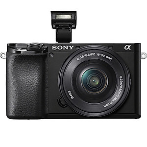 Sony a6100 Mirrorless Camera w/E PZ 16-50mm f/3.5-5.6 OSS Lens + E 55-210mm f/4.5-6.3 OSS Lens + 420-800mm f/8.3 HD Lens + 2X 64GB Memory, Case, Filters, Tripod, More (35pc Bundle)