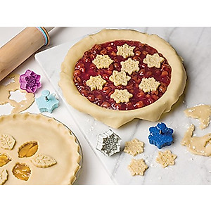 Fox Run Intricate Assorted Winter Snowflake Pastry/Cookie/Pie/Fondant 2" Stamper and Cutters 2", Set of 4, Multi-Color