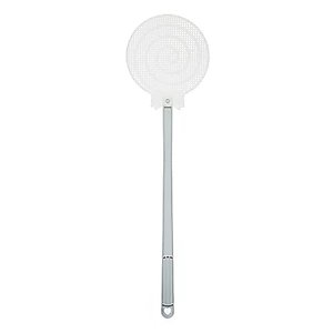 2 Pcs White Cute Fly Swatter Summer Mesh Long-Handled Manual Fly Swatter for Adult Thickened Candy-Shaped Plastic Mosquito Swatter Flying Insect Swatter