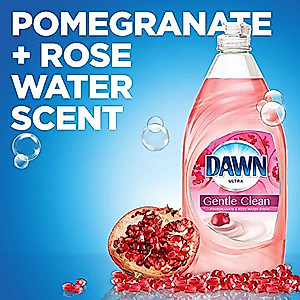 Dawn Ultra Gentle Clean Dishwashing Liquid Dish Soap, Pomegranate & Rose Water Scent, 24 fl oz