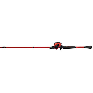Lew's Mach Smash SLP 6'10"-1 Medium Heavy Left Hand Baitcast Combo, Red