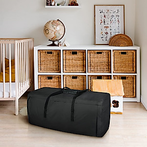 Porch Shield Outdoor Cushion Storage Bag 62 inch Waterproof Outside Storage Bags for Patio Furniture with Zippers and Handles Black