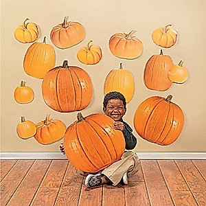 Jumbo Pumpkins Classroom Cutouts - 50 Realistic Looking Pieces in 5 Sizes - Fall Classroom Decor and Teacher Supplies