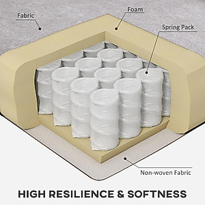 HOMCOM Mid-Century Modern Accent Chair, High Wingback Chair, Button-Tufted Upholstered Fabric Armchair with Retro Wood Legs for Living Room, Bedroom, Gray