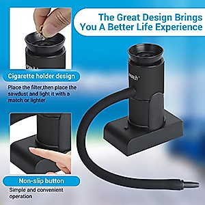 BORUIT Smoking Gun with 90g Oak Wood Chip and Accessories,Indoor Mini Smoker Gun Infuser for Sous Vide Meat Salmon Cocktails Drink Cheese BBQ Grill,Perfect for Foodie Gifts（Black)