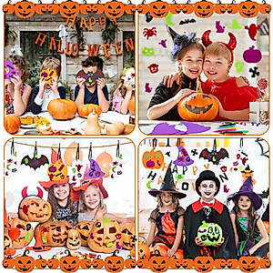 JULBEAR 276 Pcs Halloween Foam Stickers Glitter Crafts Stickers DIY Kits Adhesive Foam Art Stickers for Kids Halloween Decoration Party Supplies