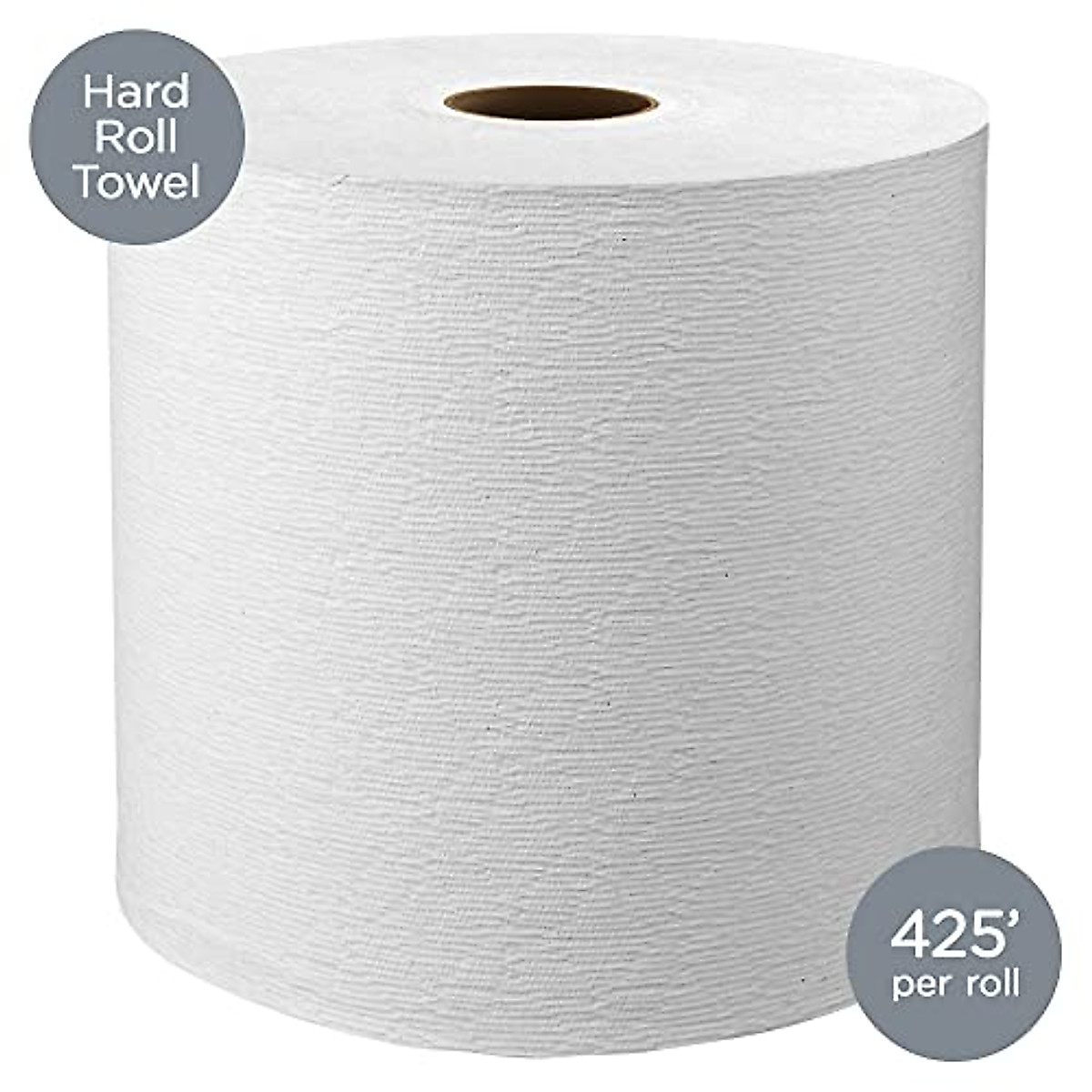 Kleenex Hard Roll Paper Towels (01080) with Premium Absorbency Pockets, 1.5" Core, White, 425'/Roll, 12 Rolls/Case, 5,100'/Case