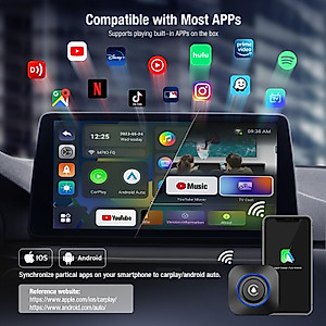 KAMING Wireless CarPlay Adapter for Carplay and Android Auto Carplay Streaming YouTube, TikTok, Miracast 2023 Newest CarPlay Ai Box for Factory Wired CarPlay Cars