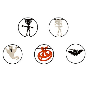 9 Foot Halloween Garland Felt Banner Chain Decorations Indoor and Outdoor Party Supplies Accessories 18 Feet Total Pack of 2 Designs Black & White Skeletons and Bat Pumpkin & Ghosts by Gift Boutique