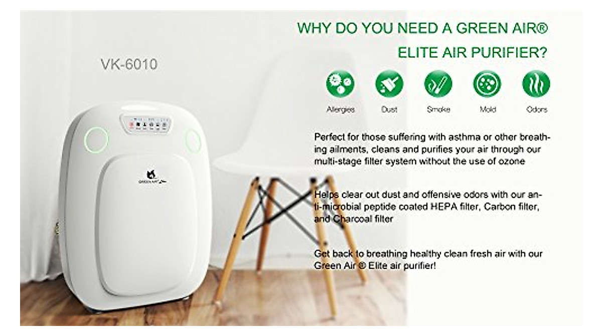 Green Air HEPA Air Purifier for Large Rooms